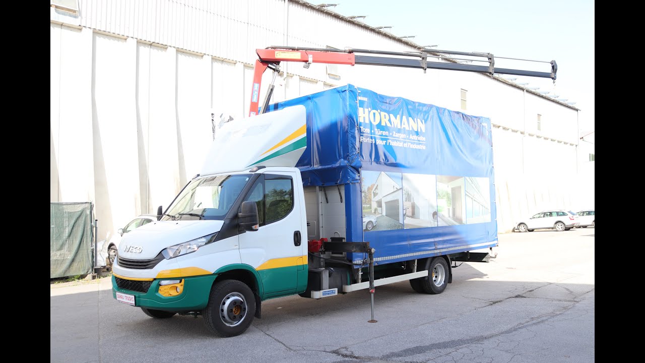 Iveco Daily 70C18 Pritsche-Plane Lkw mit Kran/flatbed-tarpaulin truck ...