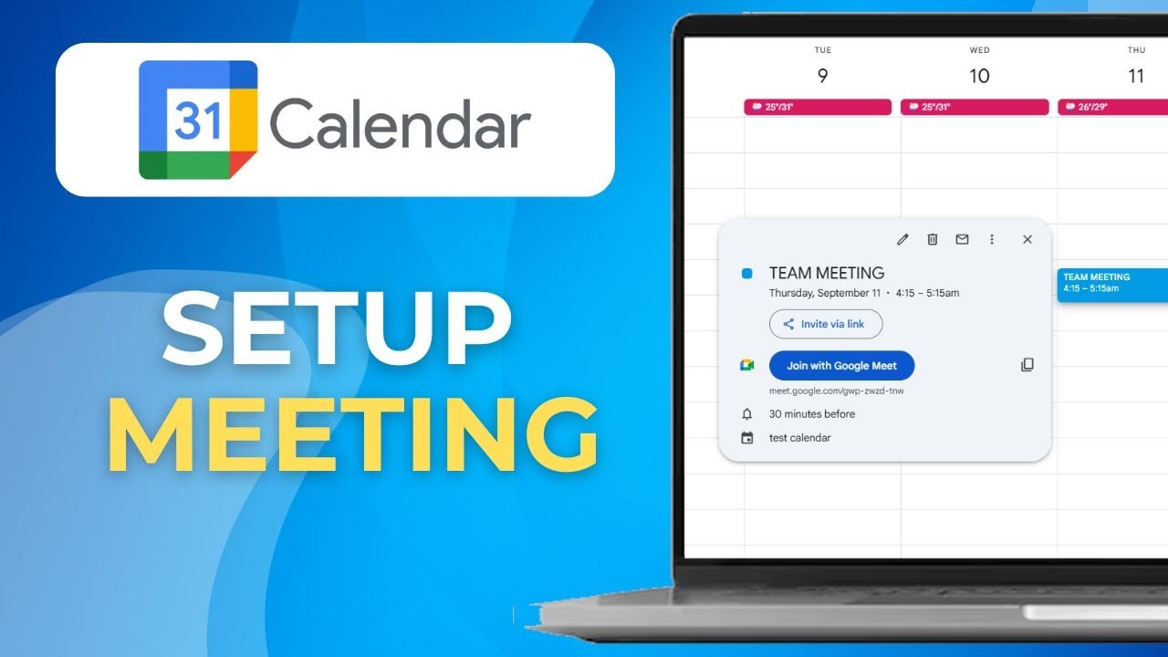 How To Set Up Team Meeting in Google Meet in using Google Calendar ...