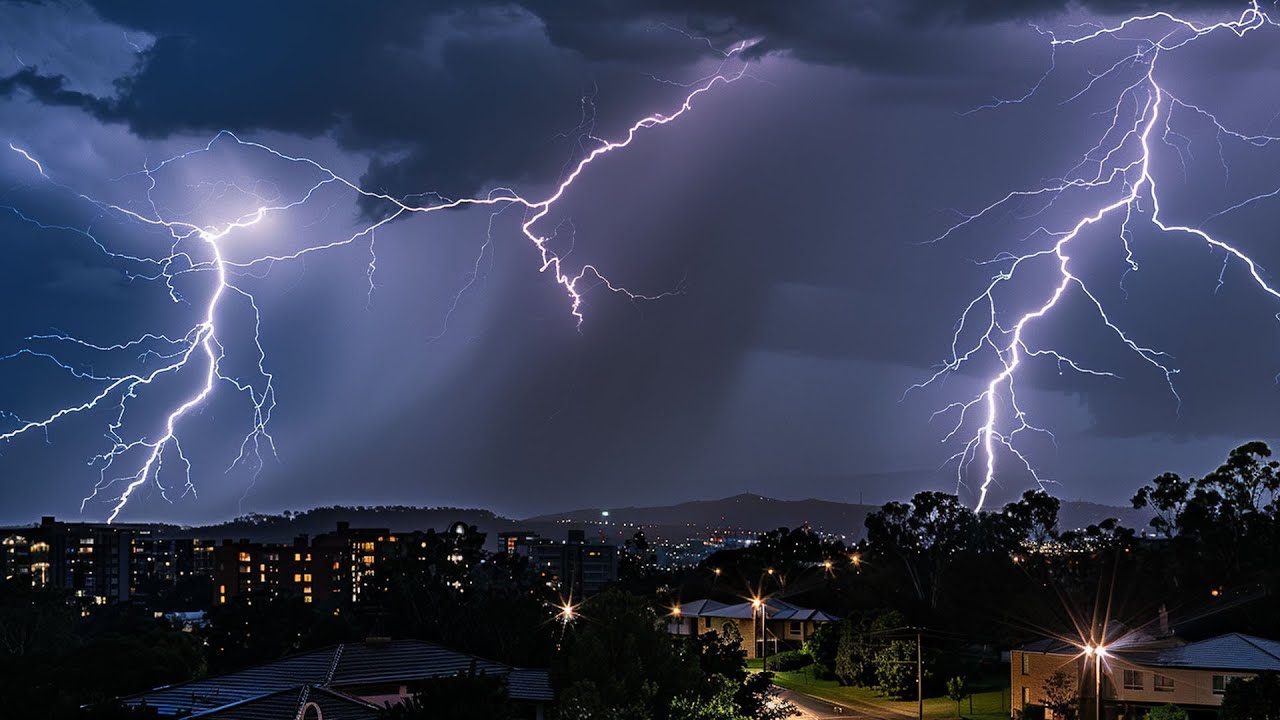 Thunderstorm Atmosphere - Real Thunder and lightnings at night ...