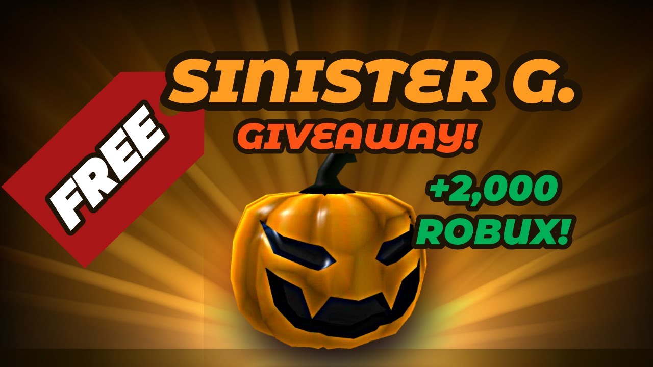 SINISTER G NEWS & GIVEAWAY | 2,000 ROBUX GIVEAWAY - YouTube