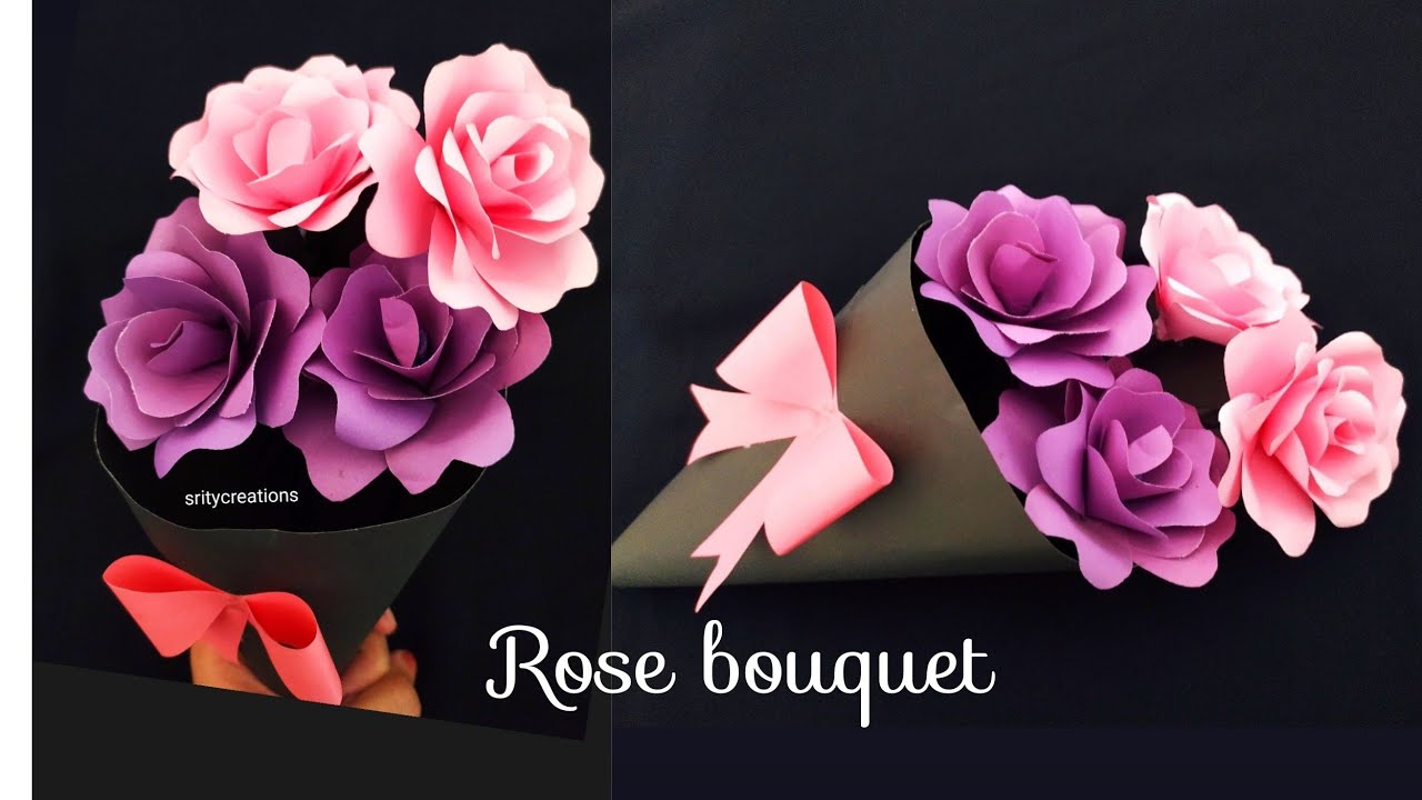 paper rose bouquet | handmade gift idea| diy birthday gift idea| how to ...