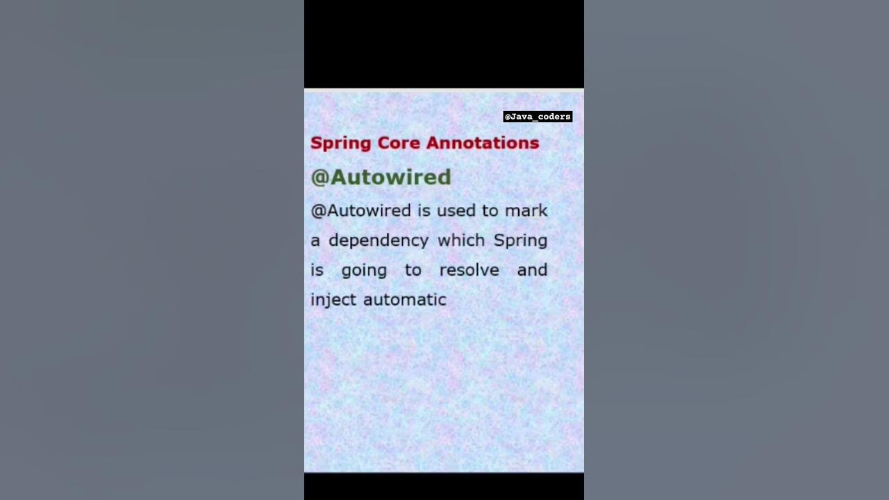 Spring core annotation @Autowired #springcoreannotations #@autowired #corejava #spring #java ...