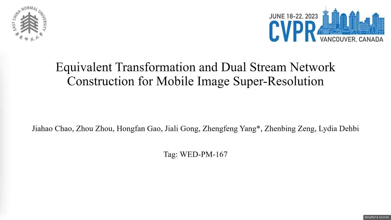 Equivalent Transformation and Dual Stream Network Construction for ...