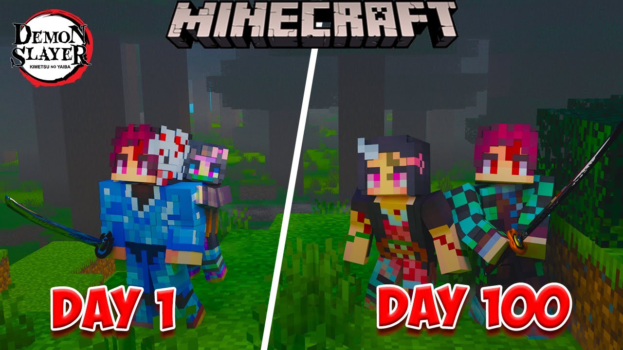 I Survived 100 Days as A Demon Slayer in Minecraft! Here's What ...
