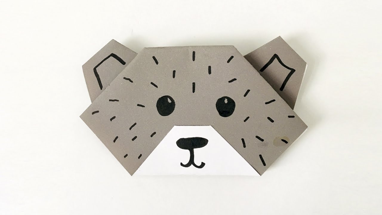 Origami bear simple tutorial - YouTube