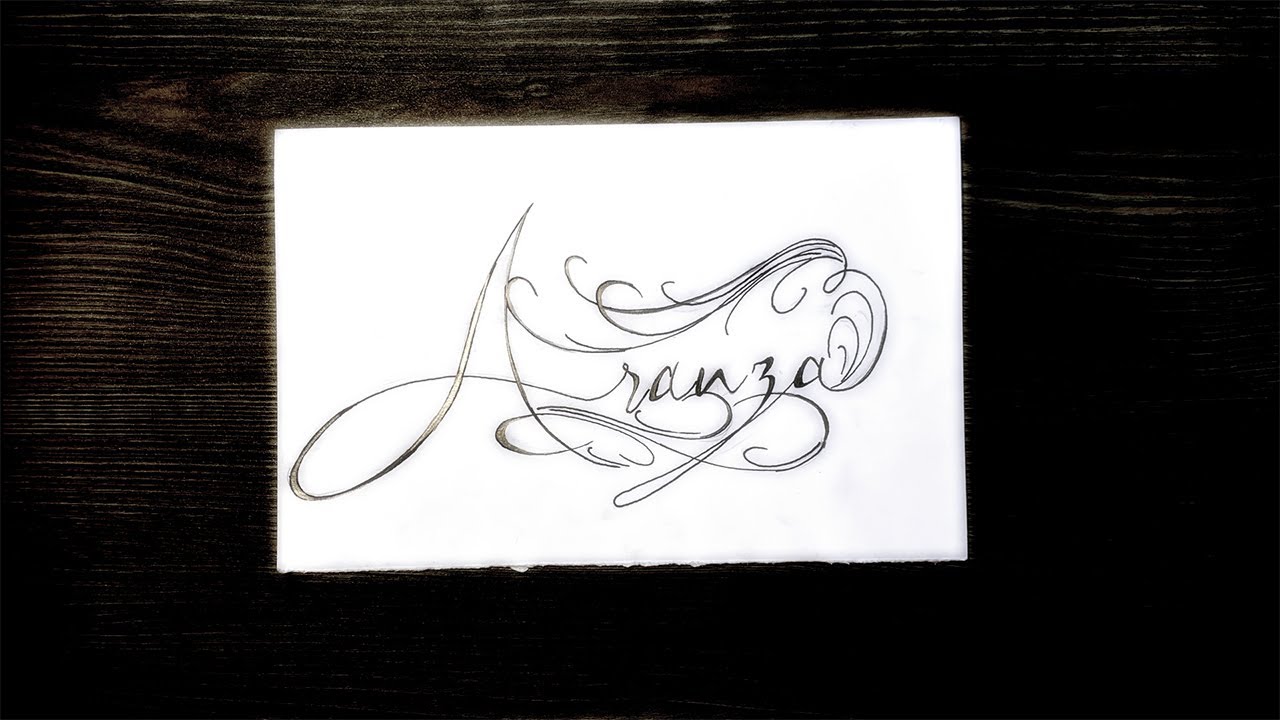 Nombre ARANZA | Lettering con floritura - YouTube