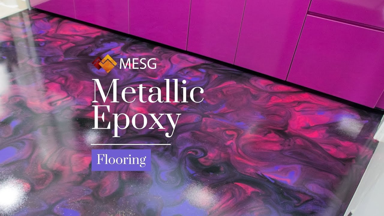 Deep Purple Pink Galaxy Metallic Epoxy Flooring - YouTube