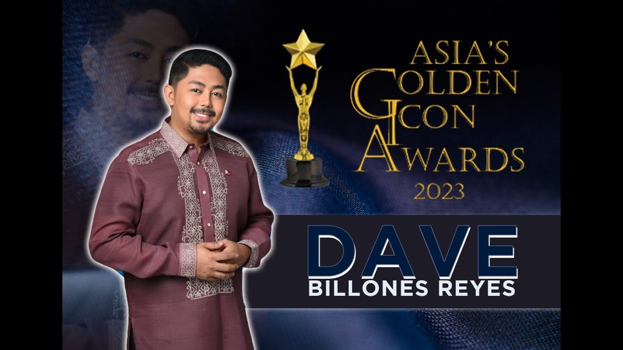 Dave Billones Reyes in Asia's Golden Icon Awards! - YouTube