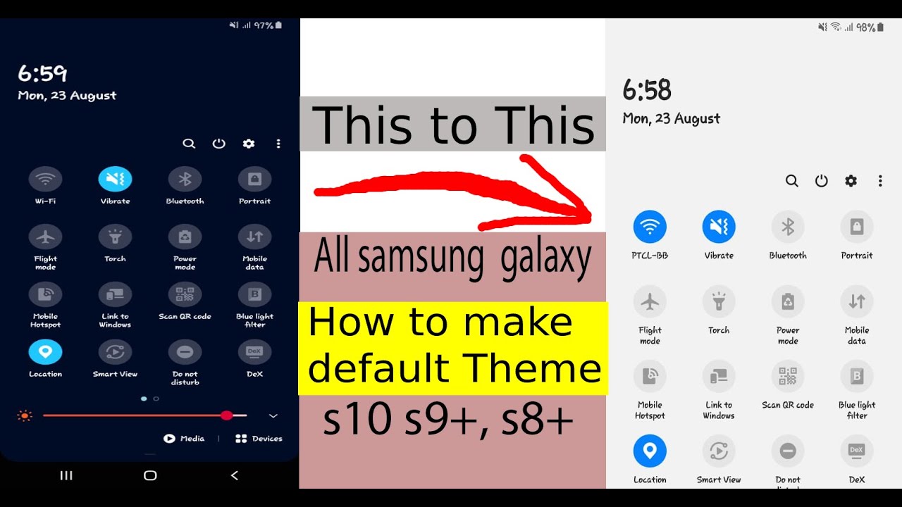 how to change default /original theme in Samsung galaxy s8+ s9+ all ...