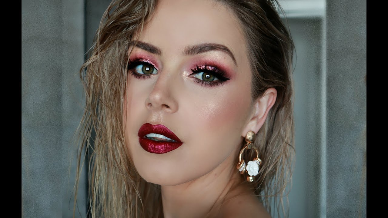 Smokey & Bold Cranberry Toned Makeup Tutorial - YouTube