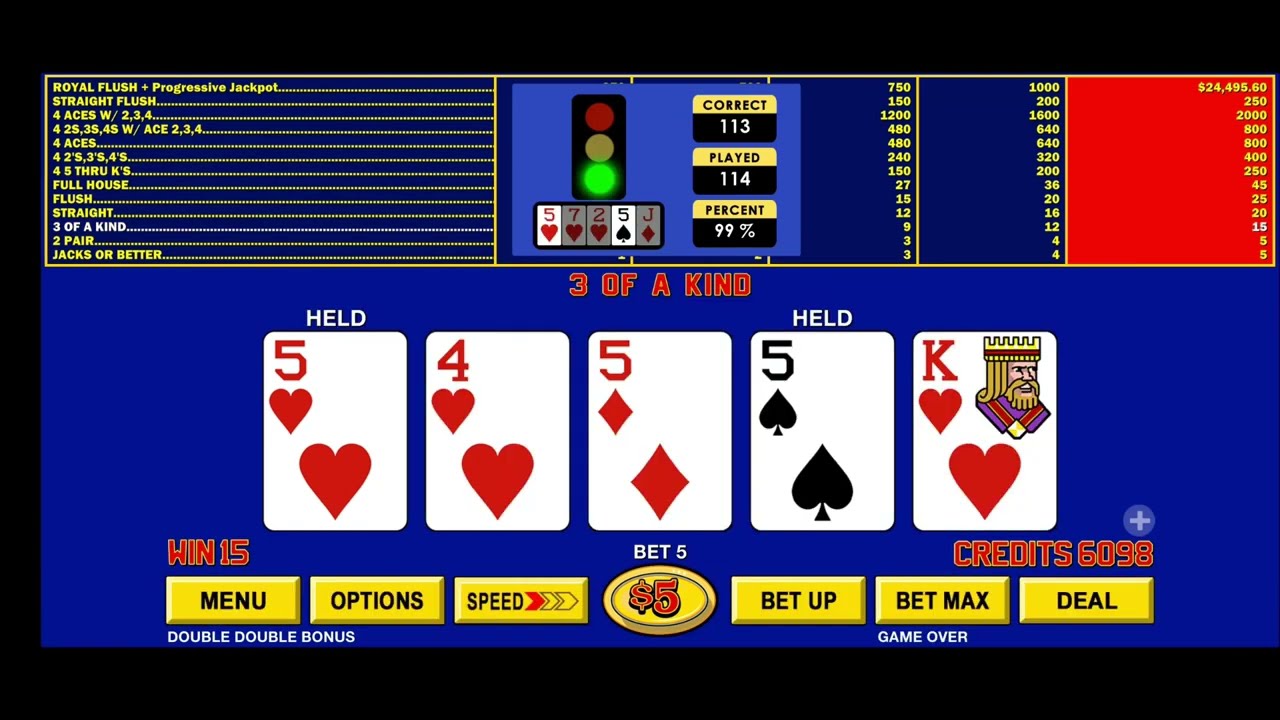 #87 Practice Double Double Bonus Poker - Playing until we hit a Quad ...