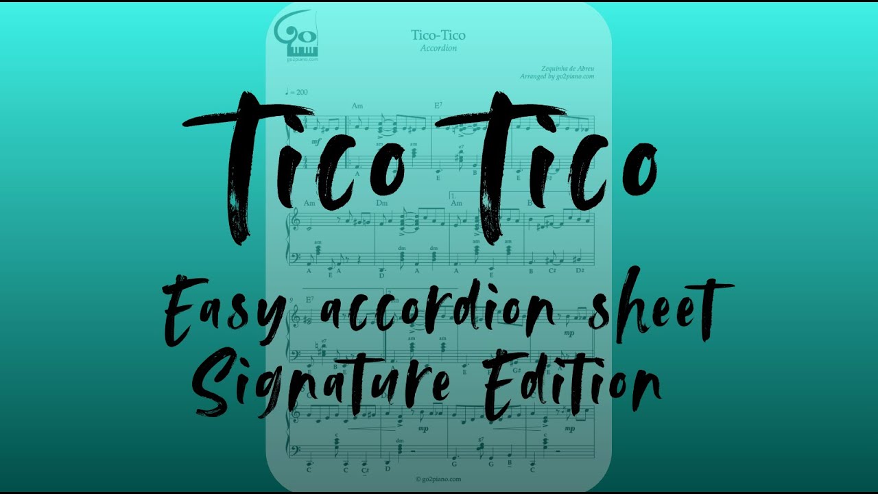 Tico-Tico / Accordion sheet music / Partition accordéon / Akkordeon ...