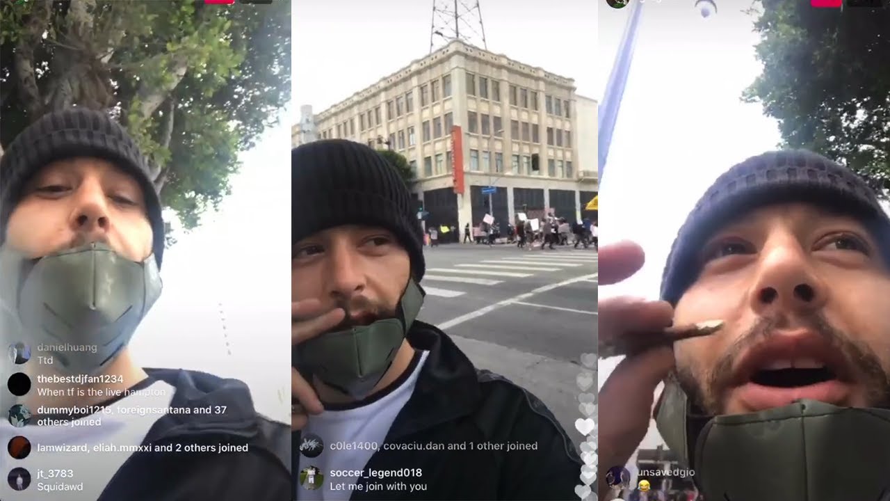 Hampton Brandon Goes Live On Instagram During A Protest - YouTube