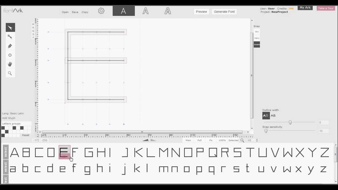 Basic demonstration of FontArk's font characters Real-time ...