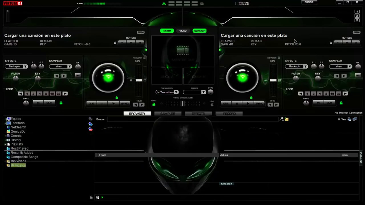 Skin Alien Green Para Virtual Dj 7 - YouTube