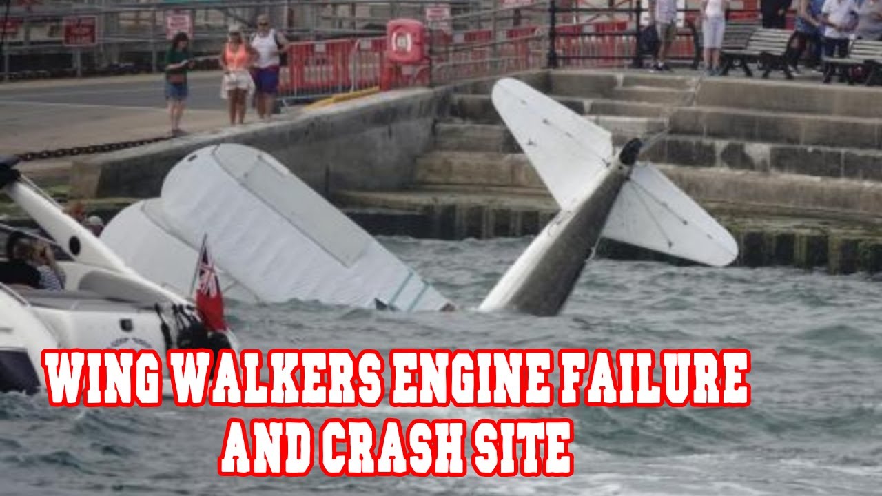 Wing walkers moments before the crash! Then the aftermath. - YouTube