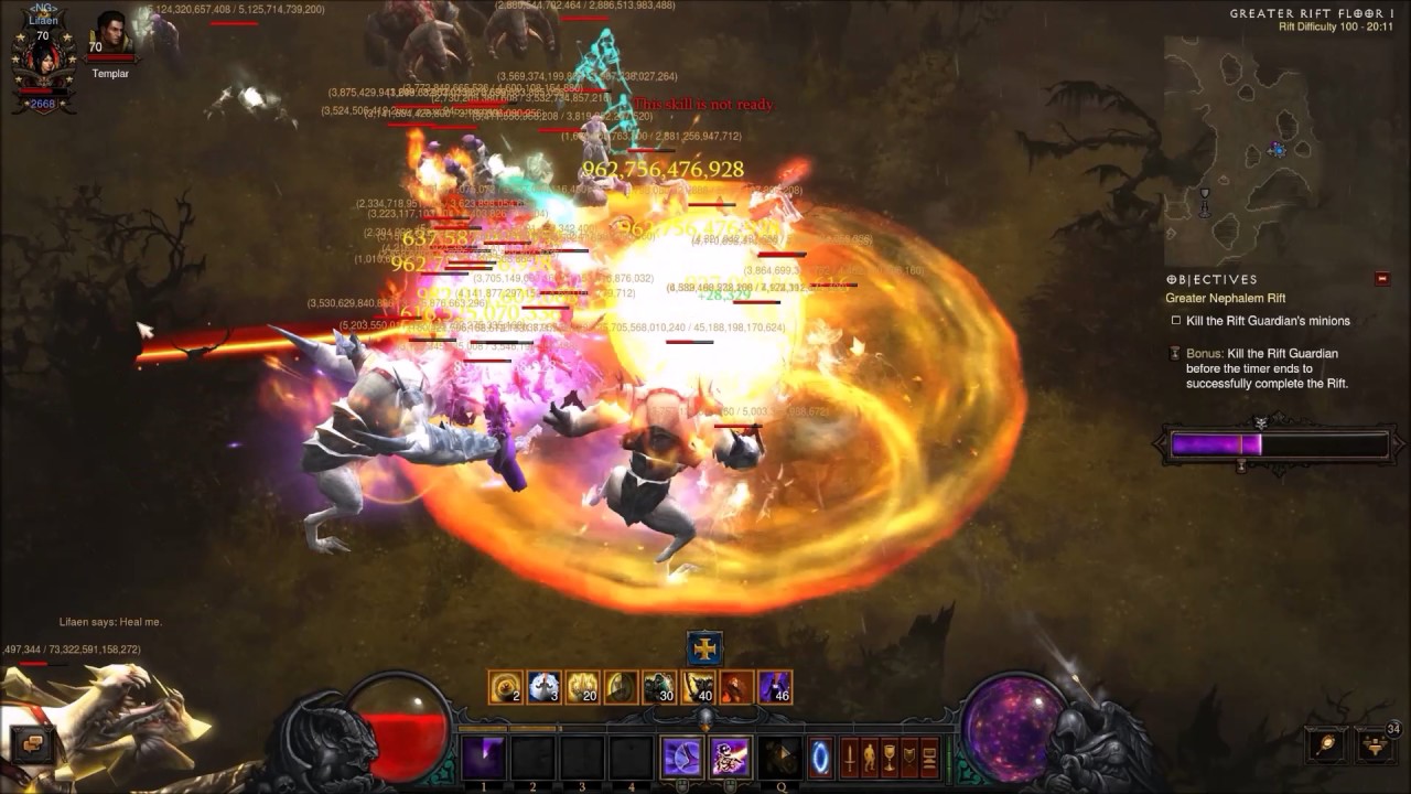 Diablo 3 Season 9/Era 7 Greater Rift Tier 100 Solo Wizard [Firebird ...