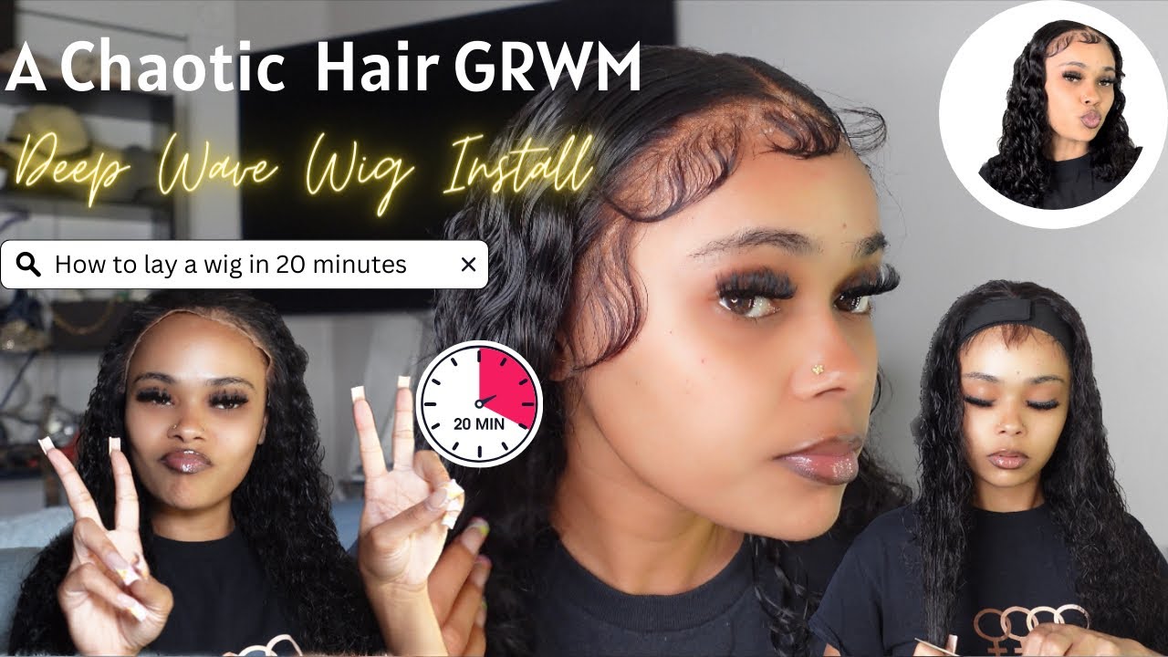 A chaotic hair grwm || watch me install a wig in 20 minutes ⏰ || I CAN ...
