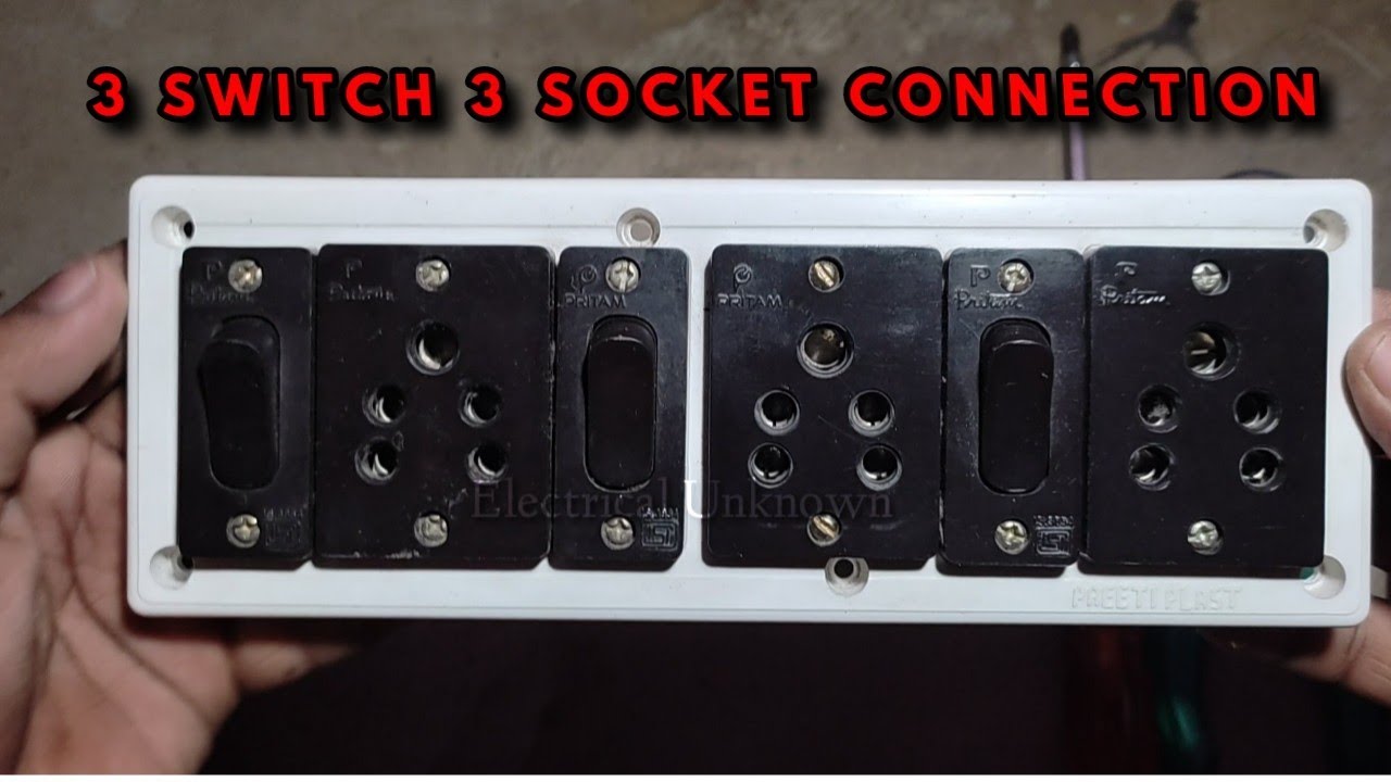 SWITCH BOARD WIRING CONNECTION // one switch and one five pin socket ...