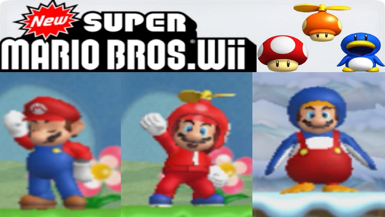 New Super Mario Bros Wii Flagpole All Power Up. All Course Clear ...