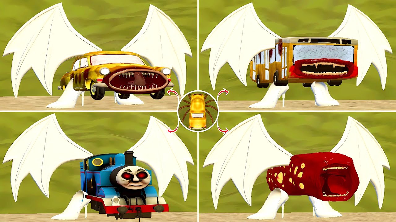 Bus Eater, Car Eater, Train Eater, Thomas Eater turned into REAL MUSCLE ...