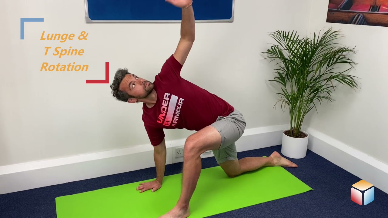 Lunge & T Spine Rotation | PostureWorx - YouTube