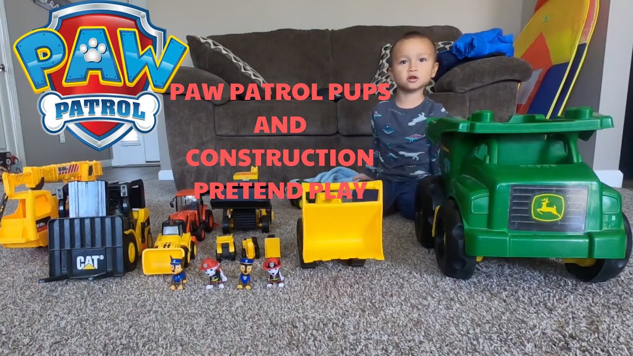 Paw Patrol And Tractors Pretend Play For Kids - YouTube