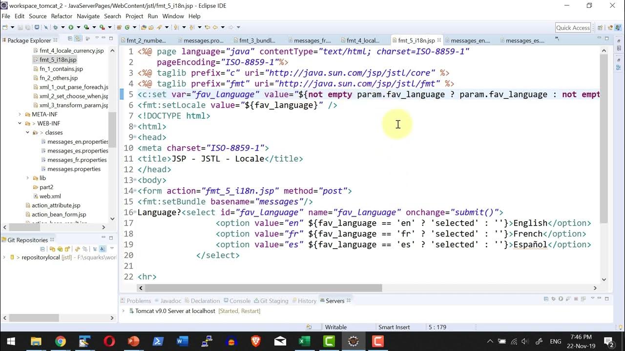 JSTL Fmt Part4 i18n - Video 62 - YouTube