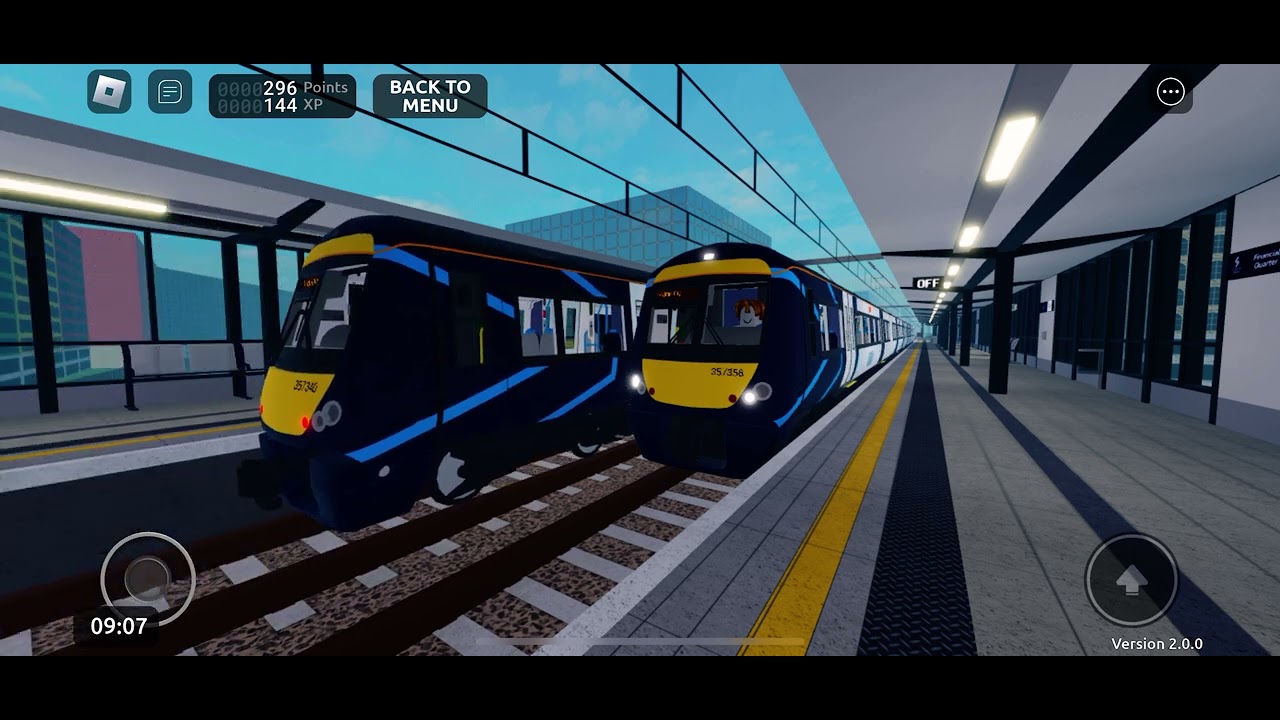 (Roblox) 2 Class 357 arriving and departing at Financial Quarter - YouTube
