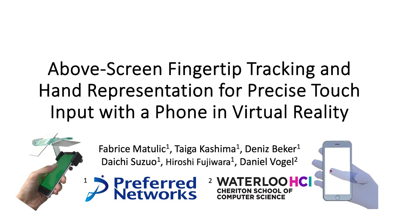 Above-Screen Fingertip Tracking and Hand Representation for Precise ...