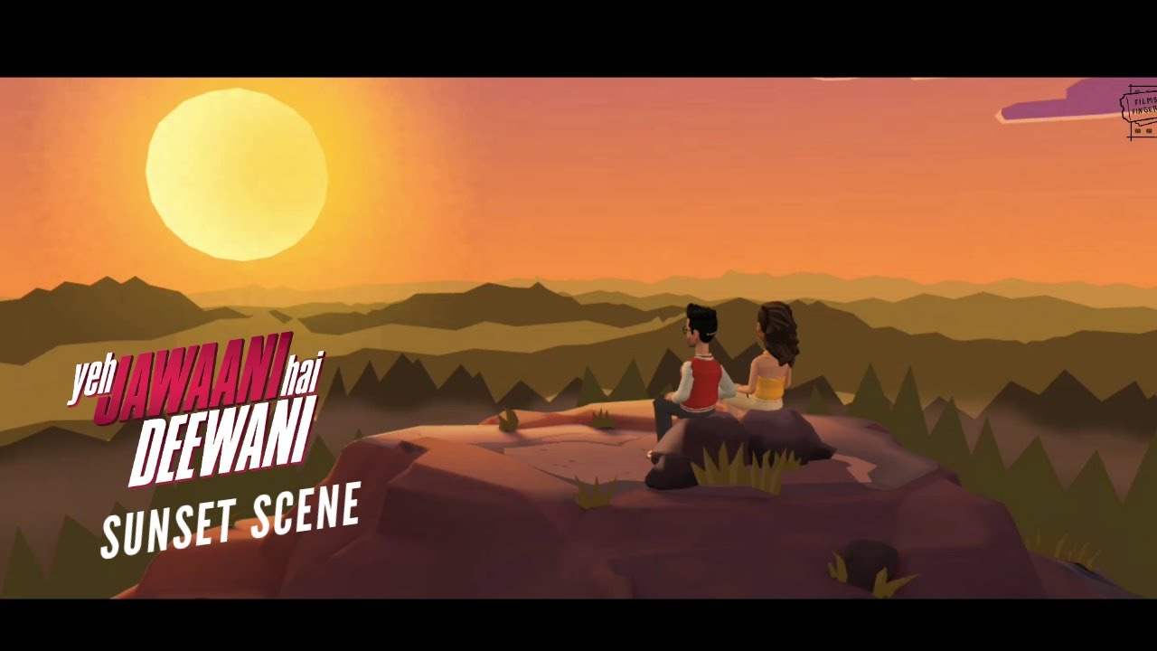 SUNSET SCENE I YEH JAWANI HAIN DEEWANI I ANIMATION I RANBIR KAPOOR I ...
