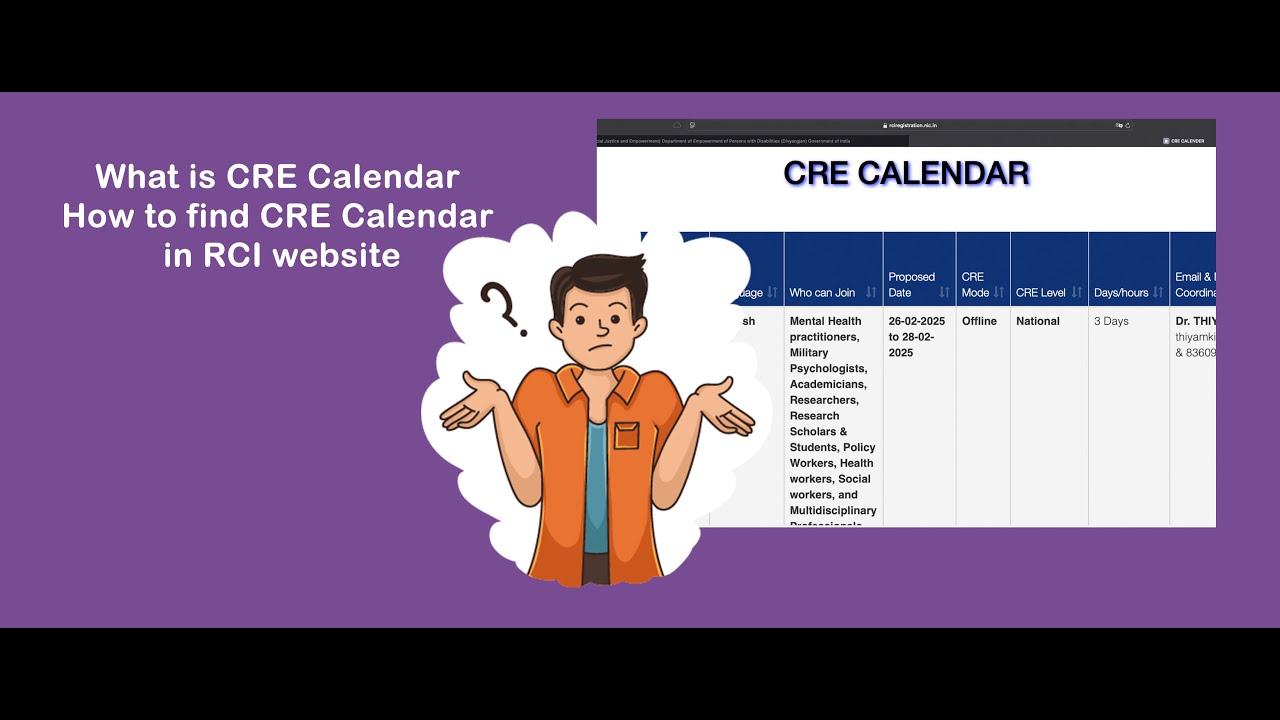 What is CRE Calendar How to find CRE Calendar in RCI website ...