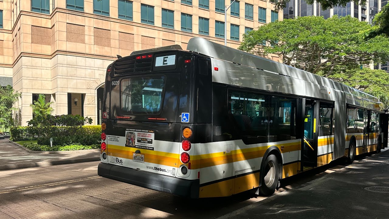 Honolulu TheBus Route E, Bus 6020 - YouTube