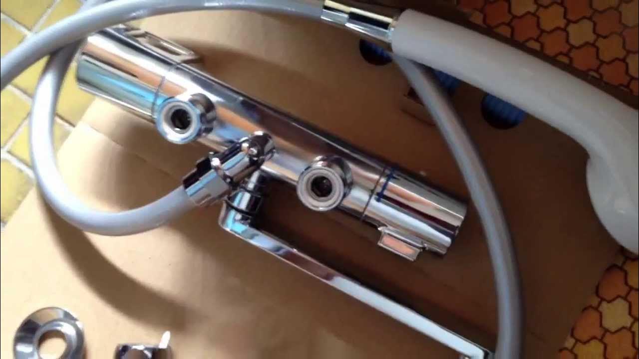 混合水栓交換 取り付け 工事方法2 準備編 TOTO TMGG40E 浴室 サーモ - YouTube