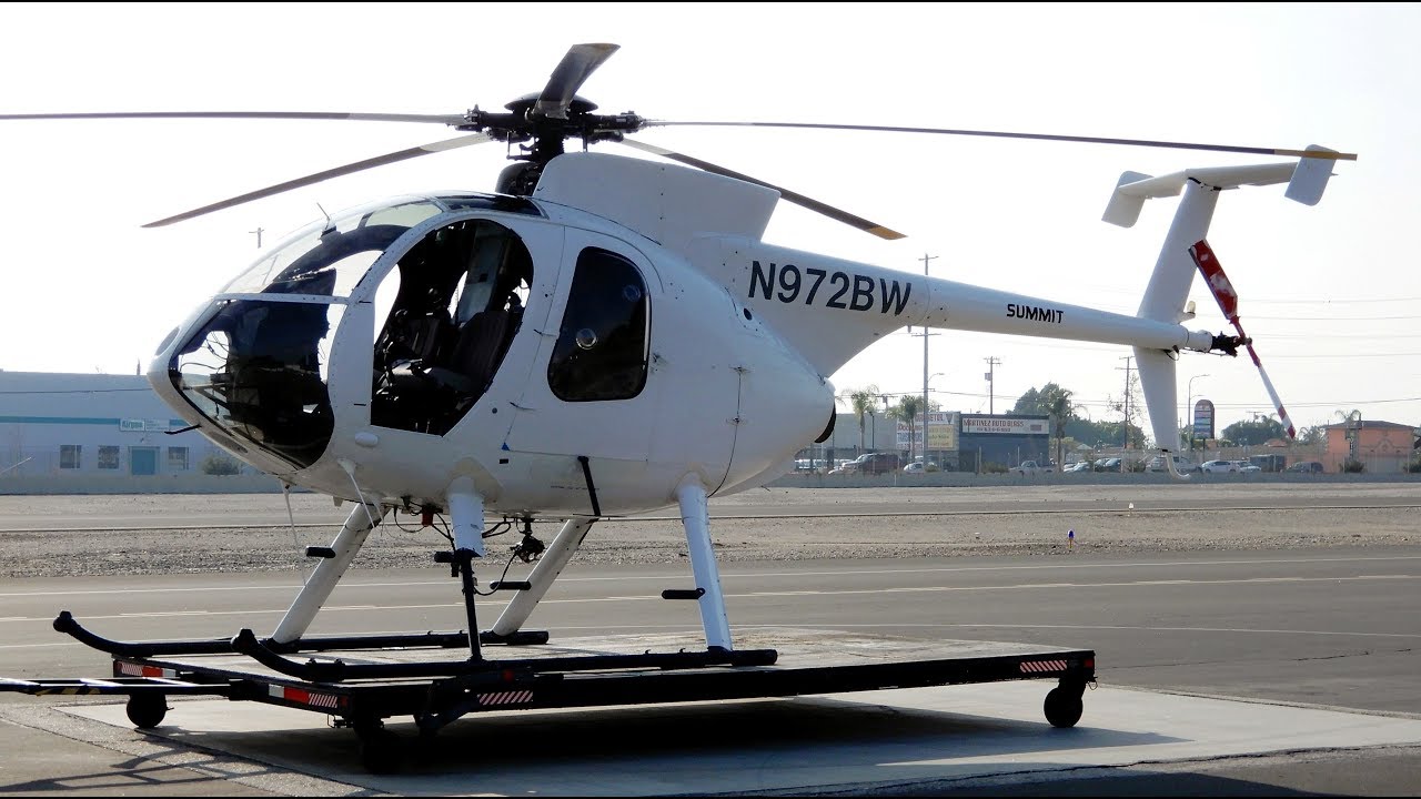 MD530 Helicopter Landing on Helipad - Whiteman Airport (Hughes 500 ...