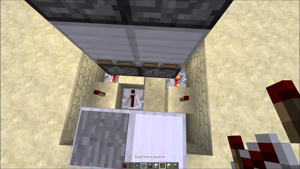 Minecraft Ultra Compact 4x4 Redstone Elevator | 4 steps tutorial - YouTube