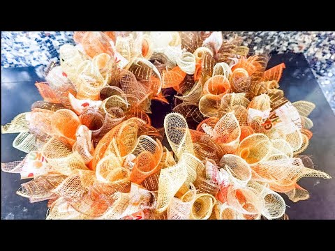 DIY: Fall Deco Mesh Wreath || Quick and Easy Under $10 - YouTube
