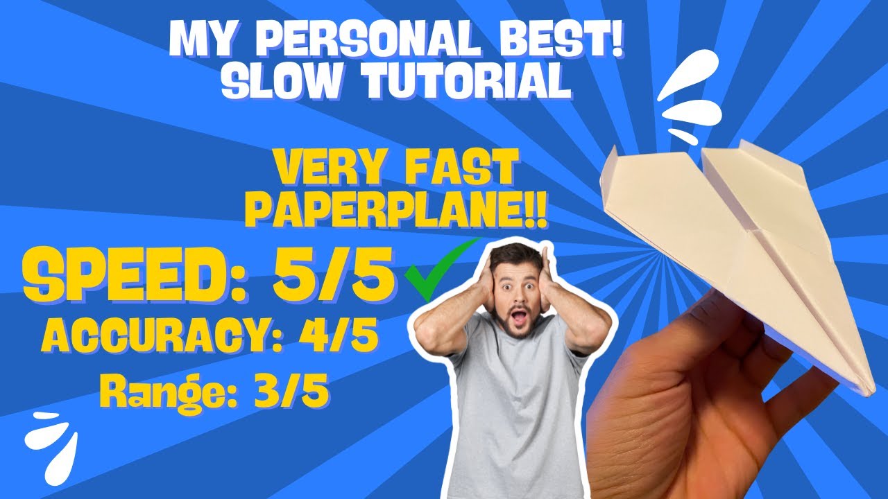 How to Fold the Fastest Paper Plane Easy Tutorial: SPEED 5/5! - YouTube