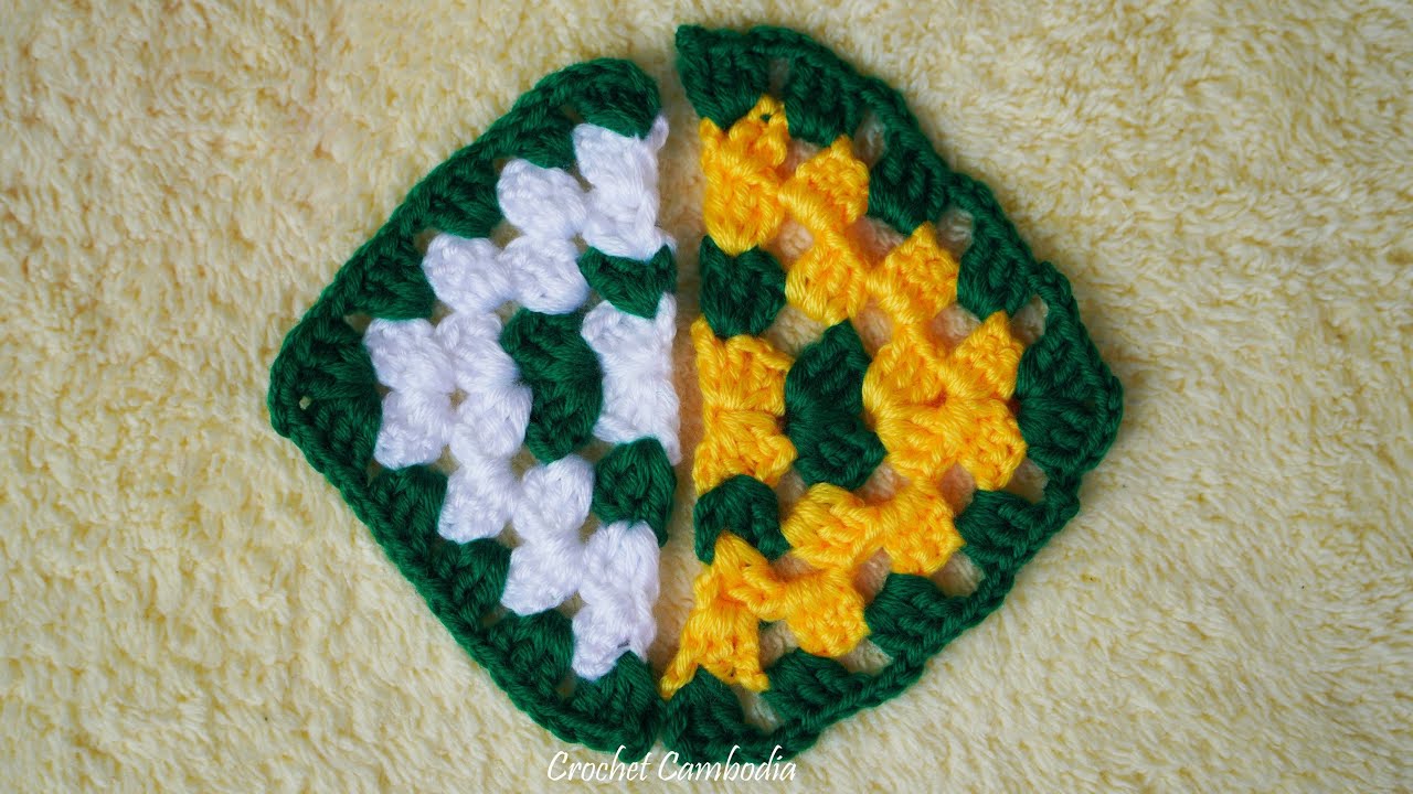 Crochet Granny Triangle, Crochet Half Square Triangle Granny Square ...