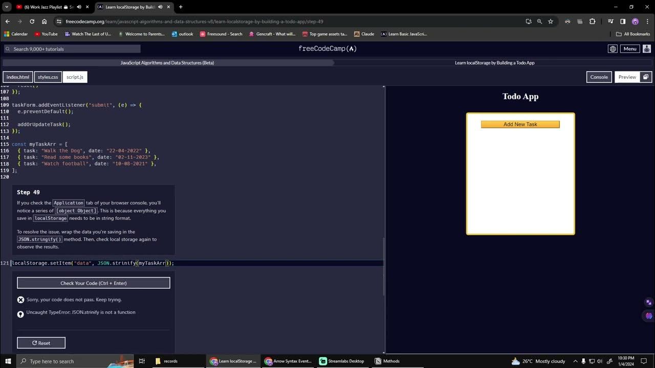 Learn localStorage by Building a Todo App 49 - YouTube