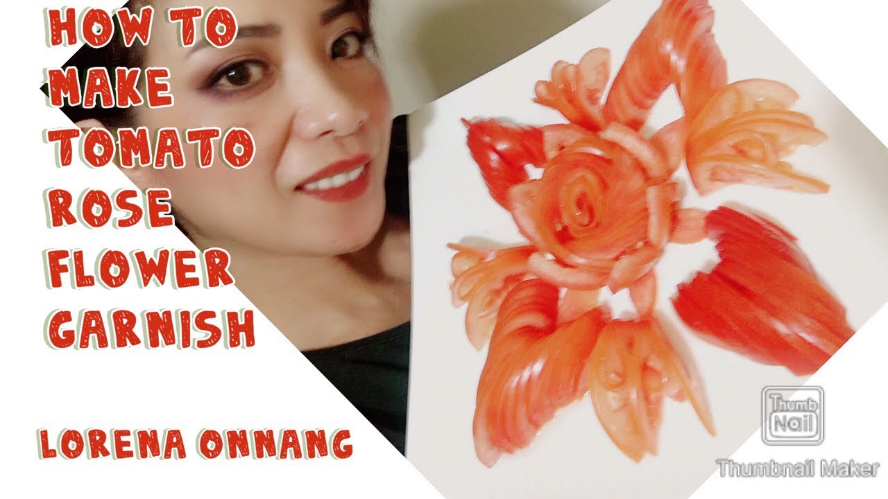 How To Make Tomato Rose Garnish - YouTube