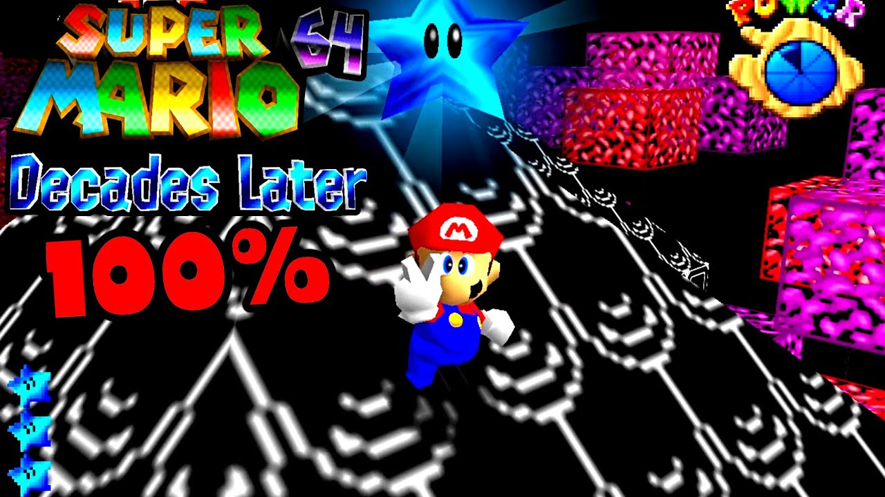 Super Mario 64 Decades Later All Blue Stars Mario in the Dark World ...
