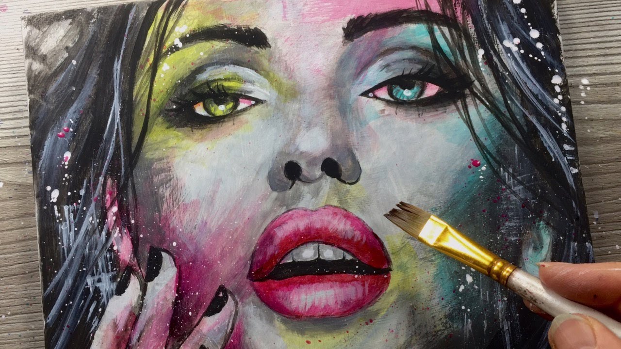 SARAH / Painting / Acrylic Portrait Painting - YouTube