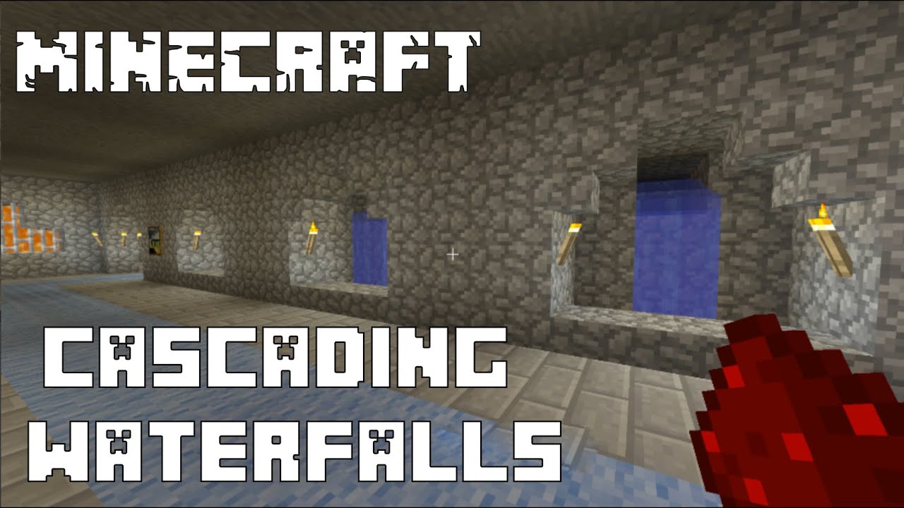 Minecraft Cascading Redstone Waterfall Tutorial - YouTube