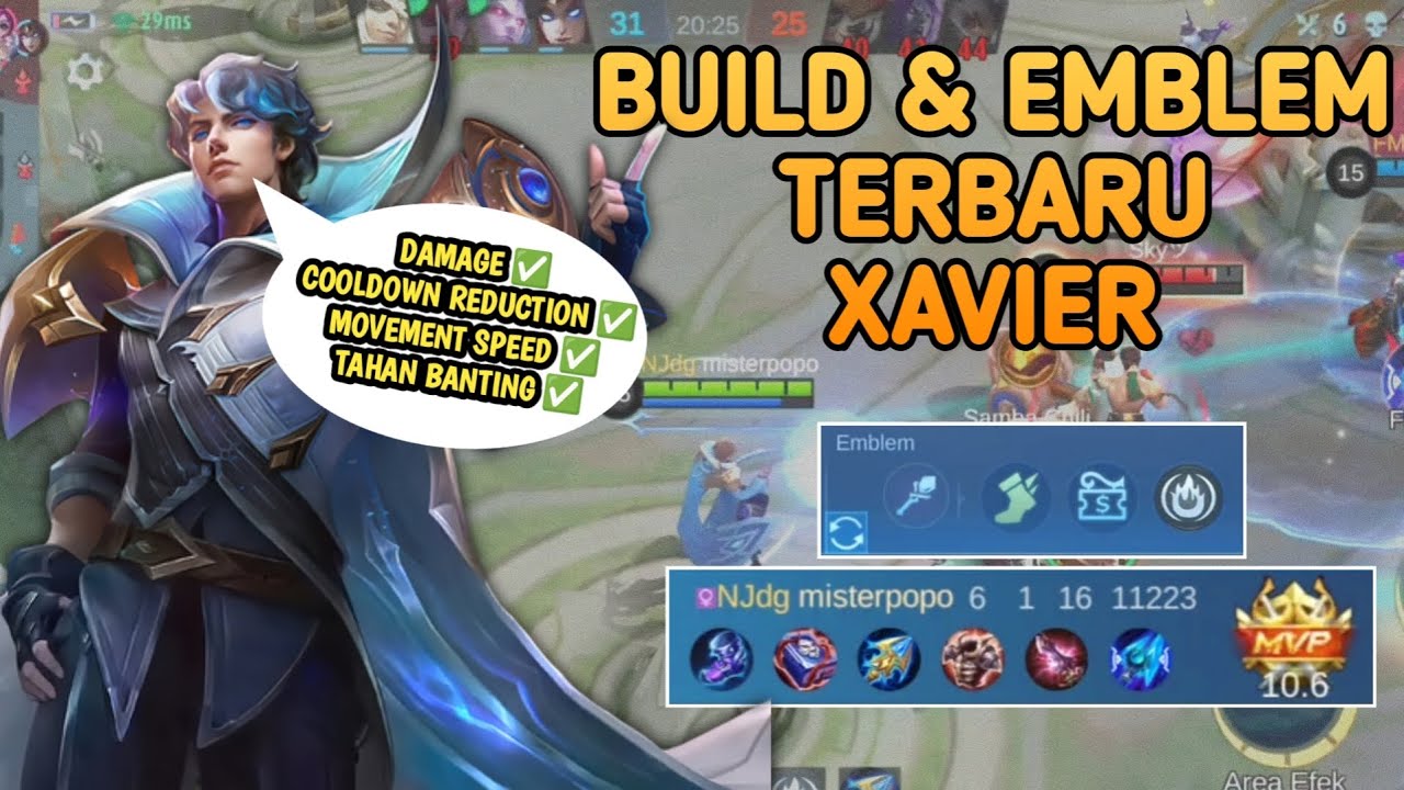XAVIER BUILD COOLDOWN REDUCTION GAK PAKE COD | BUILD DAN EMBLEM TERBARU ...