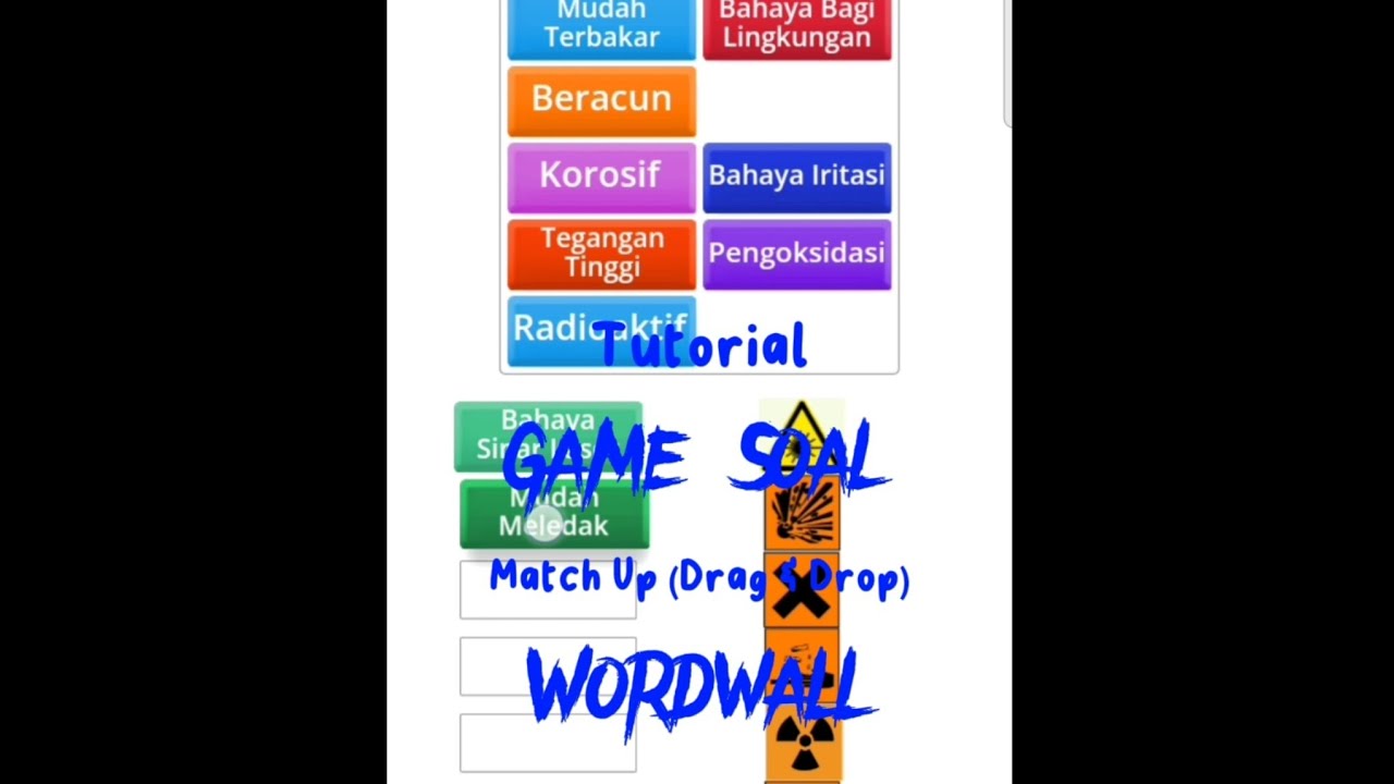 TUTORIAL GAME KUIS SOAL MATCH UP DRAG AND DROP WORDWALL - YouTube