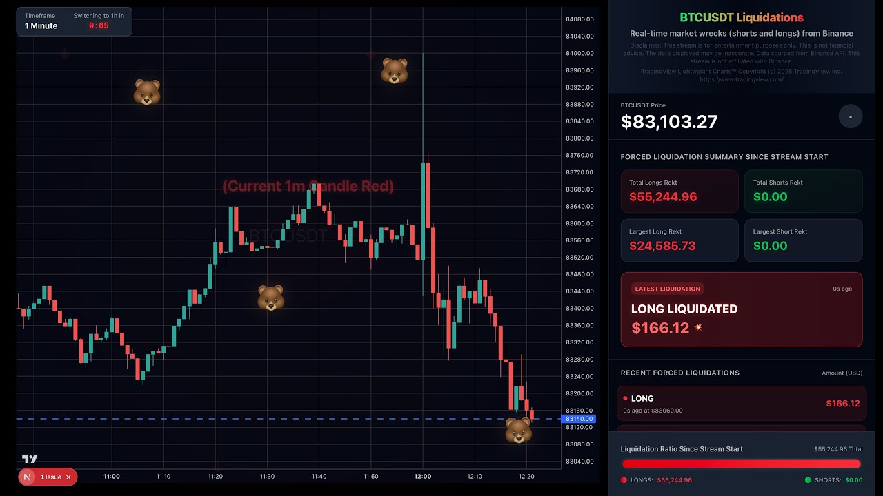 Bitcoin Live Chart & Liquidations with Sounds - YouTube