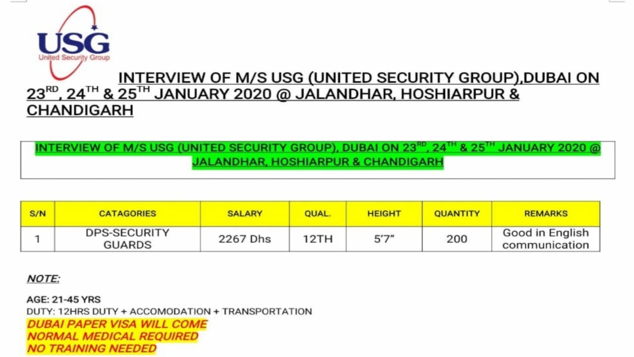 Dubai Interview For SECURITY GUARD Job In PUNJAB YouTube dubai-interview-for-security-guard-job-in-punjab-youtube