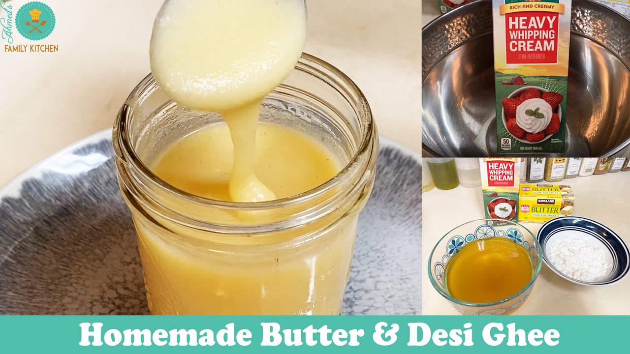 HOMEMADE BUTTER & DESI GHEE (Clarified Butter) Recipe | Detailed & Easy ...