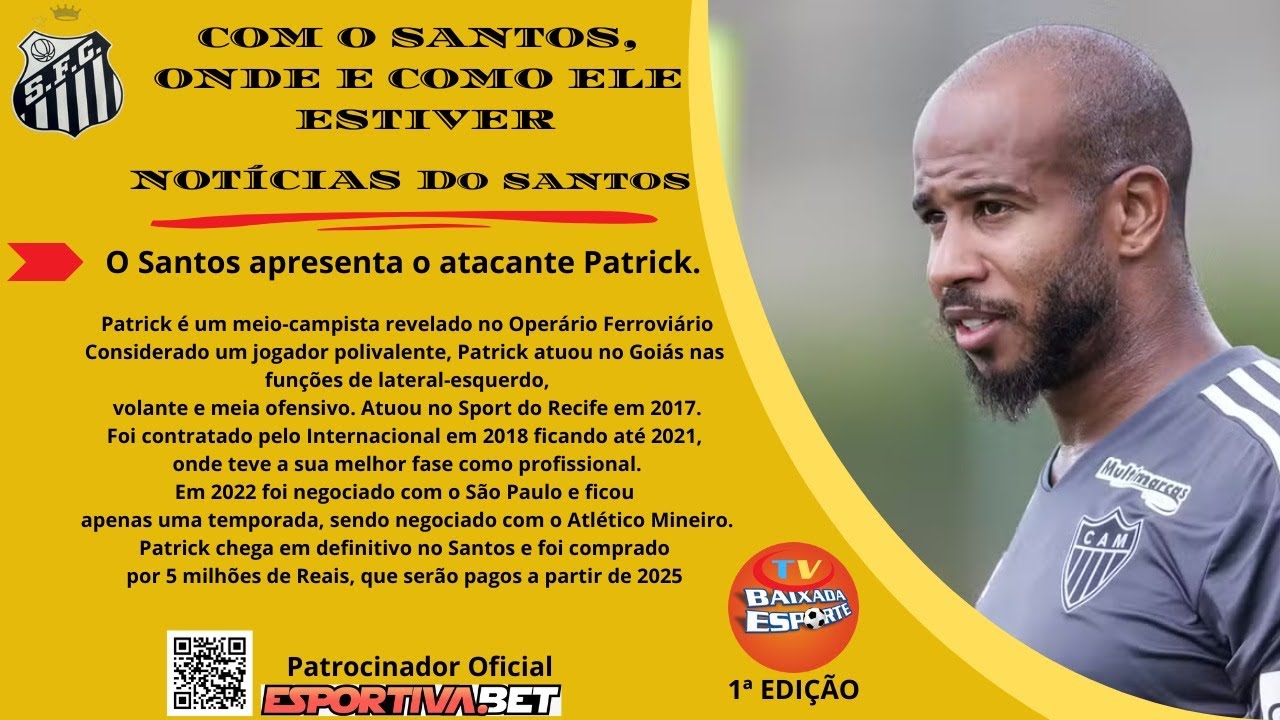 23/04/24 PATRICK É APRESENTADO E PODE ESTREAR CONTRA O AVAÍ NA SEXTA ...